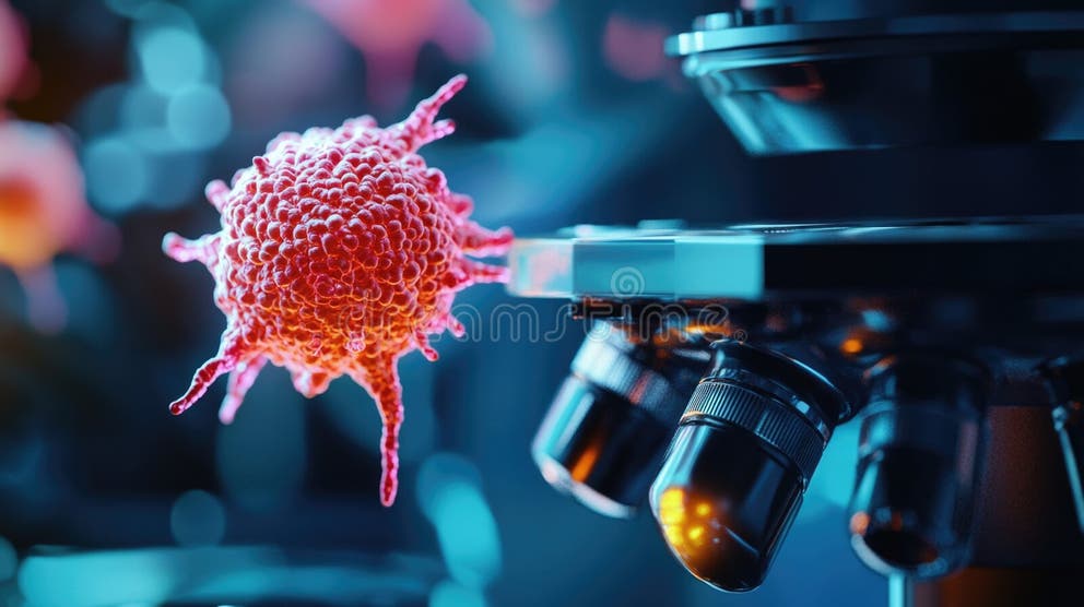 A Close-up Image of a Cell Under a Microscope Stock Illustration ...