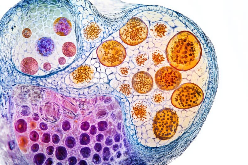 Close-up Image of Cellular Tissue with Visible Cells and Structures ...