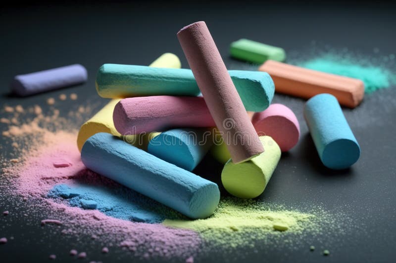 Close Up Image of Chalks with Different Colors. Stock Illustration ...