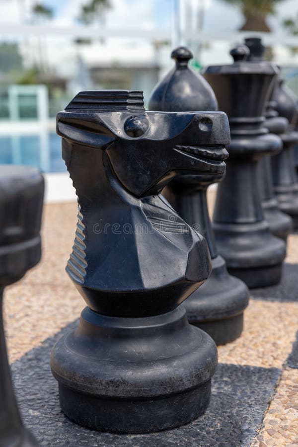 A Close Up View of a Large Chess Board with Various Pieces Stock Image ...