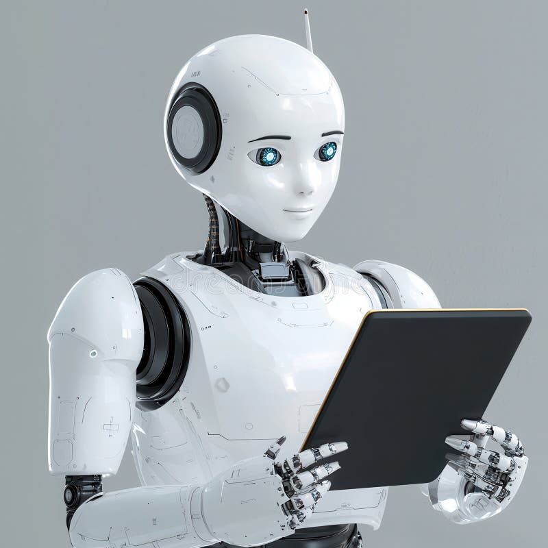 Advanced Childlike Robot Using Digital Tablet Futuristic AI Technology ...