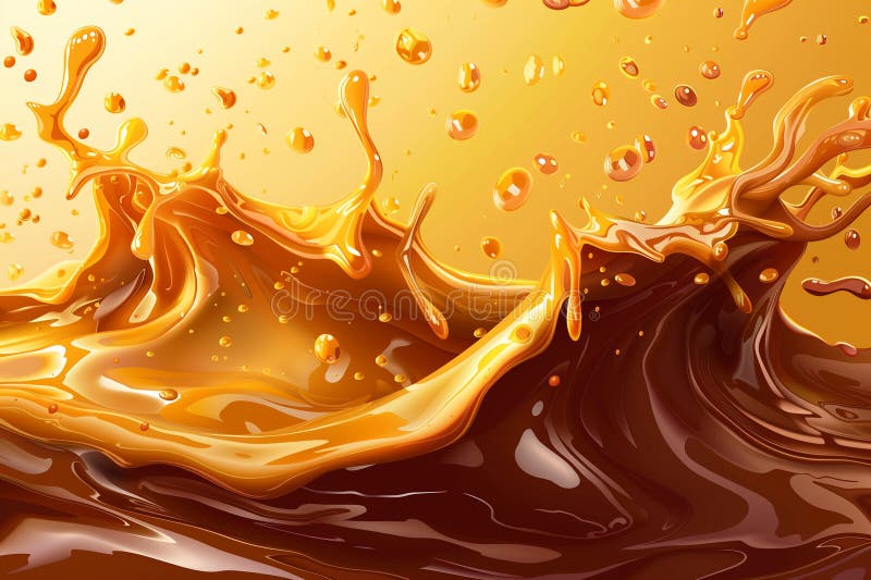 Chocolate Syrup Splashing on a Brown Surface Stock Image - Image of ...