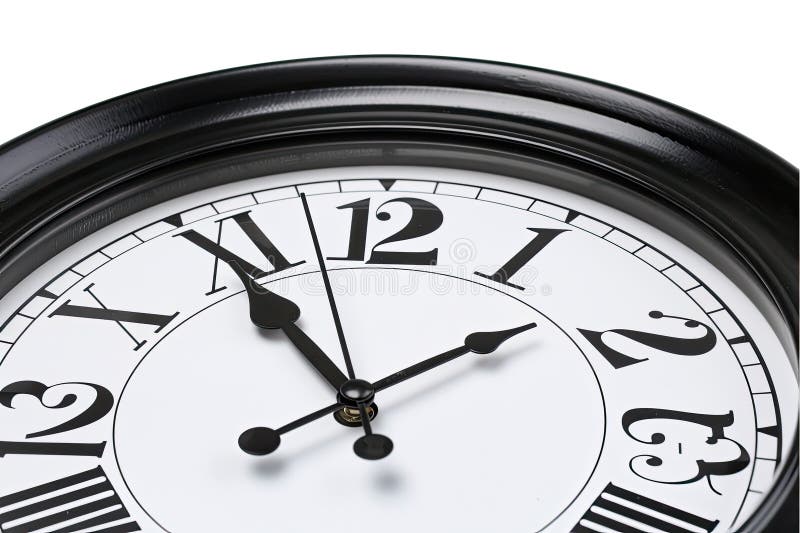 A Close Up Image of a Clock Face Featuring Roman Numerals for Marking ...