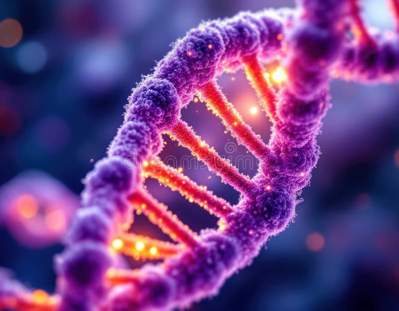 Abstract Molecular Structure Red Blue Atoms Dna Helix Stock Photos ...