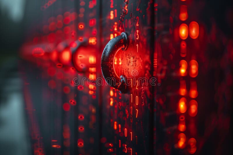 Red Glowing Safe Lock in Darkness Stock Photo - Image of barrier ...