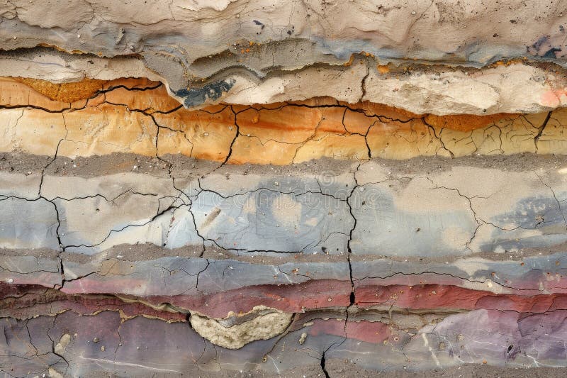 Close-up Image of Compacted Sand Layers Revealing the Passage of Topaz ...