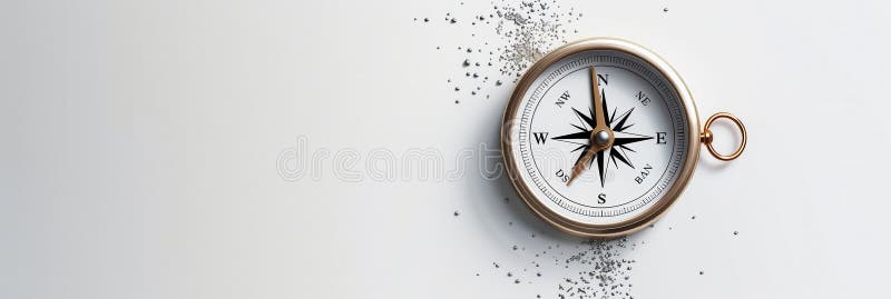 A Close-up Image of a Compass on a White Background. the Compass Has ...
