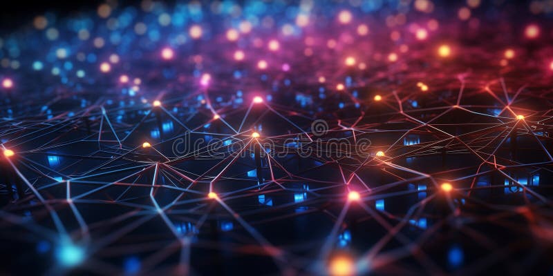 Close-up Image of a Complex Network of Artificial Intelligence, Machine ...