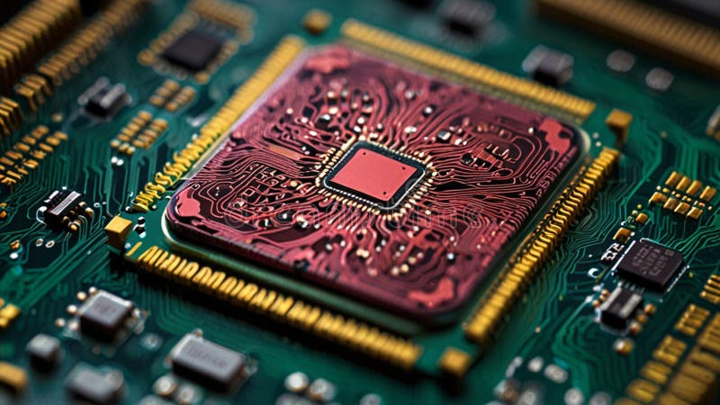 Mini Marvel: a Close-Up Look Inside a Computer Chip Stock Illustration ...