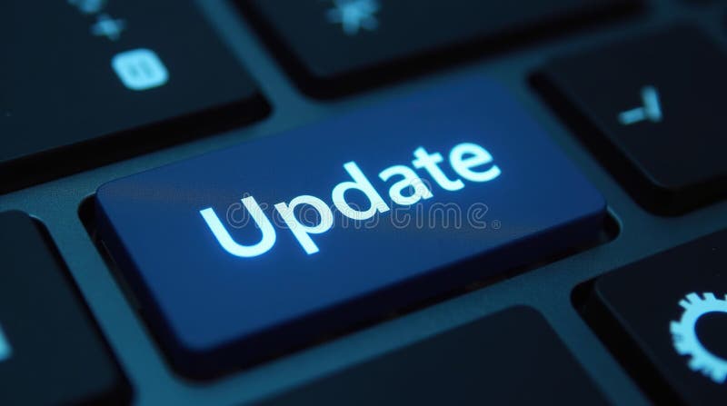 Close-Up of Update Button on Computer Keyboard Stock Illustration ...