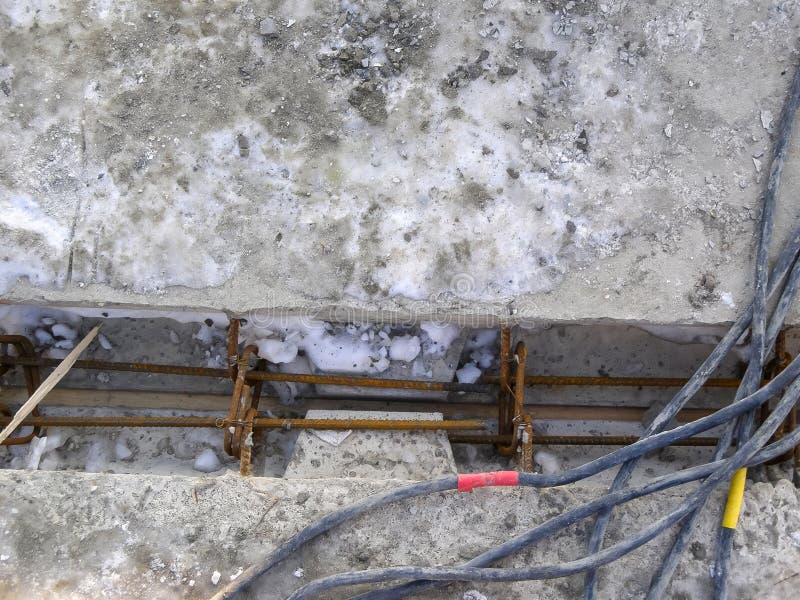 Close-up Image of a Concrete Structure Reveals Construction Details ...