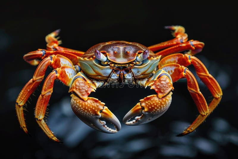 A Close-up Image of a Crab Against a Dark Backdrop Stock Photo - Image ...
