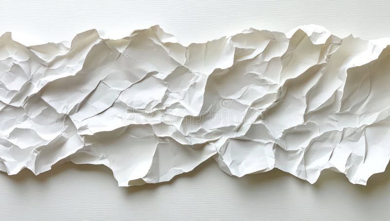 A Close-up Image of a Crumpled Piece of White Paper Stock Image - Image ...