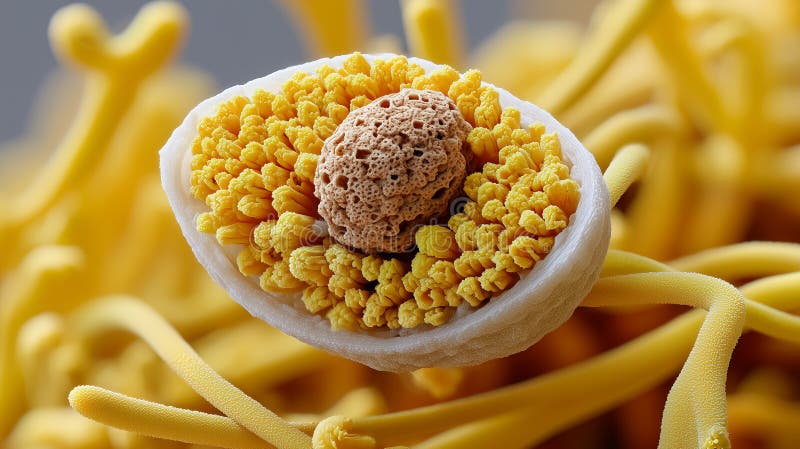 Close-up Image of a Daffodil (Narcissus) Pollen Under a Microscope ...