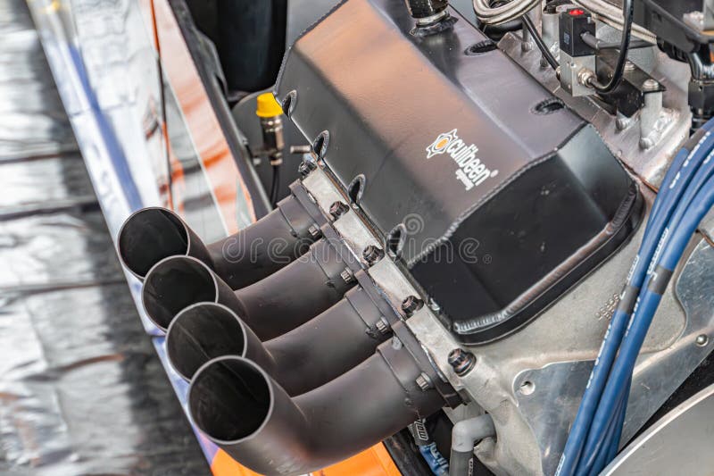 Close-up Image of a Dark Metallic Formula 1 Engine, Equipped with ...