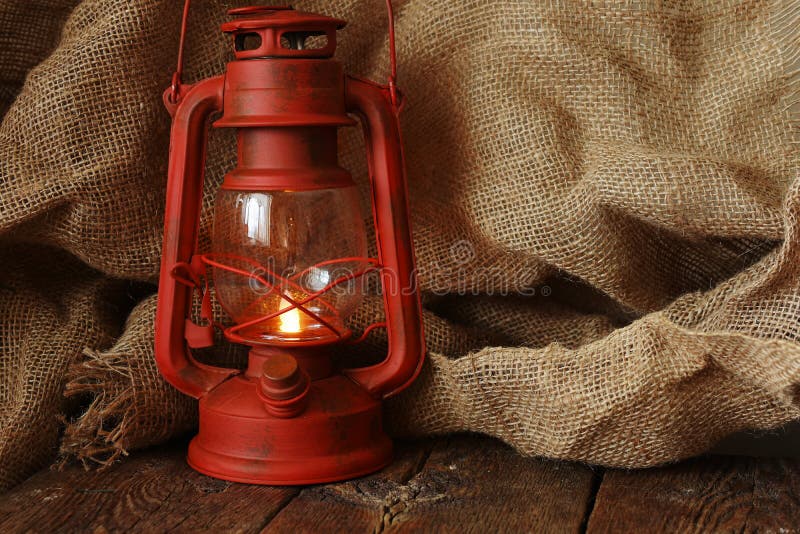 Old Red Lantern stock image. Image of retro, equipment - 137892235