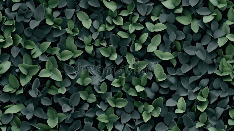 A Close-up Image of a Dense Patch of Dark Green Leaves, Showcasing ...