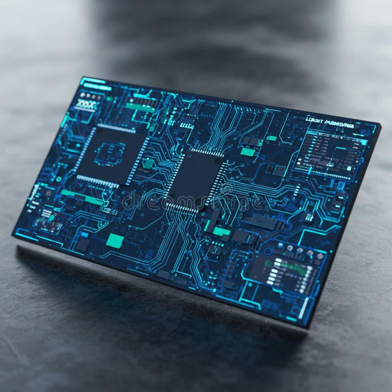 A Close-up Image of a Digital Circuit Board Displayed on a Modern ...