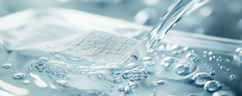 Macro Shot of a Disinfectant Wipe Being Pulled from a Blue Container ...