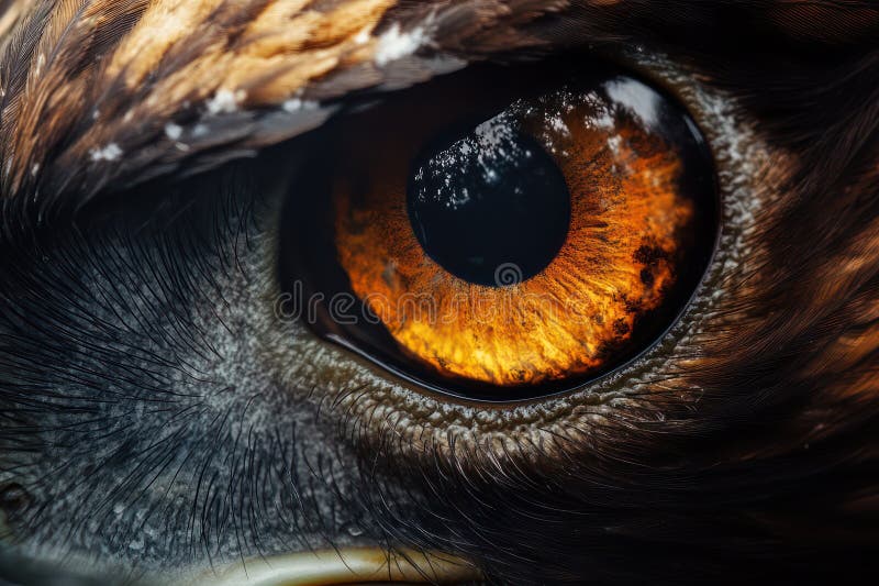 Sharp Eagle Eye Close-up with Intense Gaze Stock Image - Image of sharpness, focus: 377142755