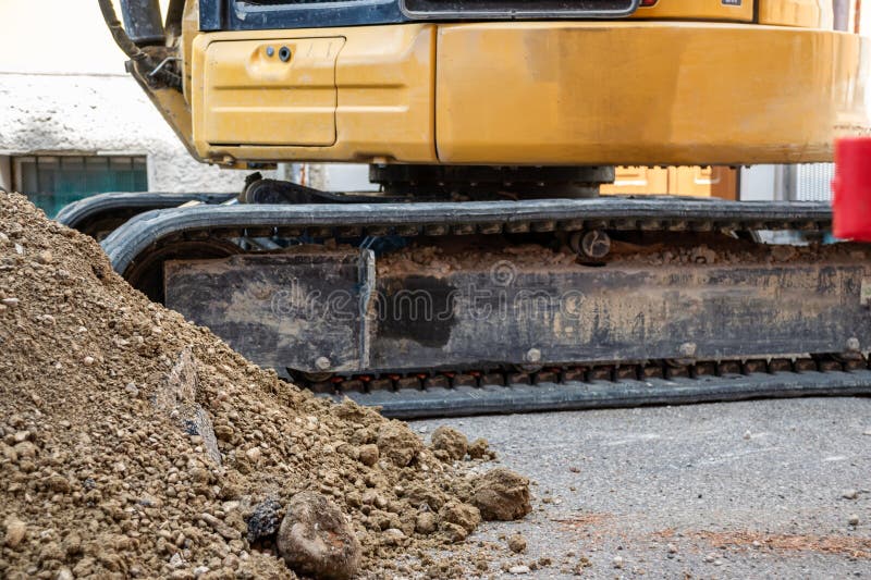 Close Up Image of Excavator in Operation Digging in Ground Stock Image ...