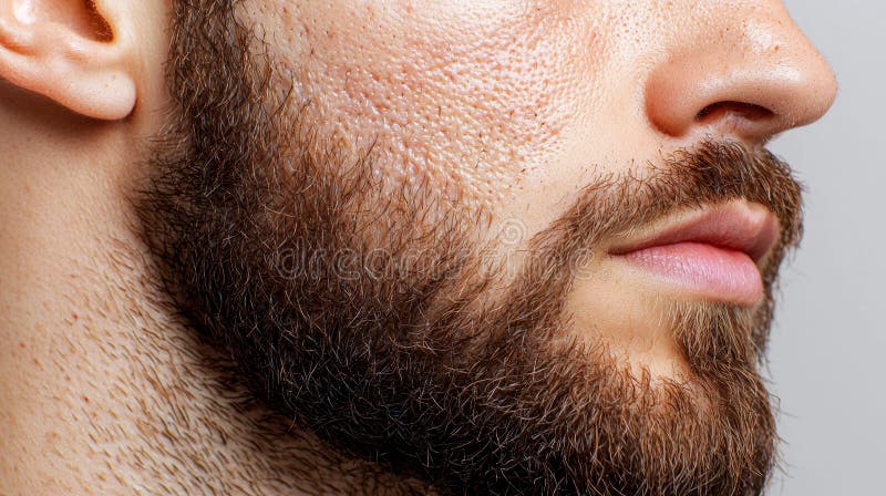 CloseUp of Male Face Showing Acne Scars and Skin Texture with Effective ...