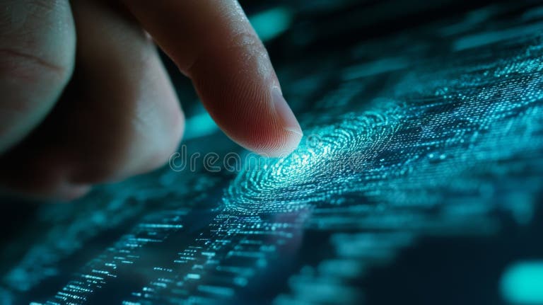 Close-Up Image of Finger Tapping on Screen To Retrieve Data Stock ...