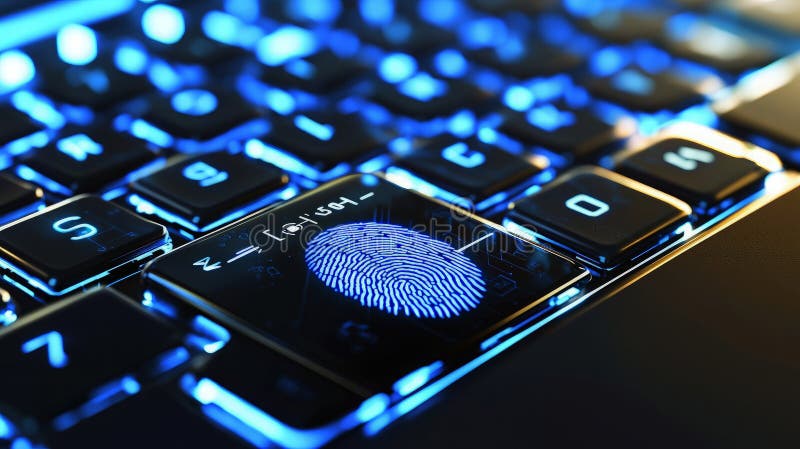 Fingerprint Scanner on a Laptop Keyboard Stock Image - Image of laptop ...