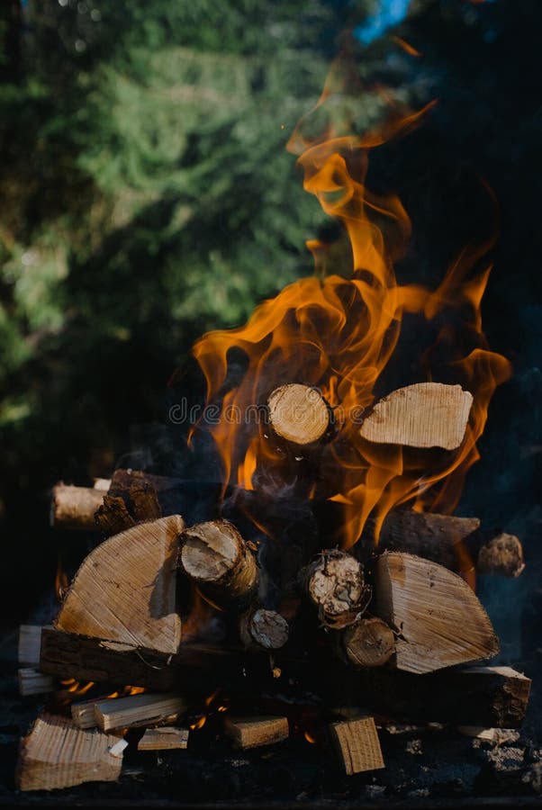 Close Up Image of Fire Burning Outdoors Stock Photo - Image of burning ...