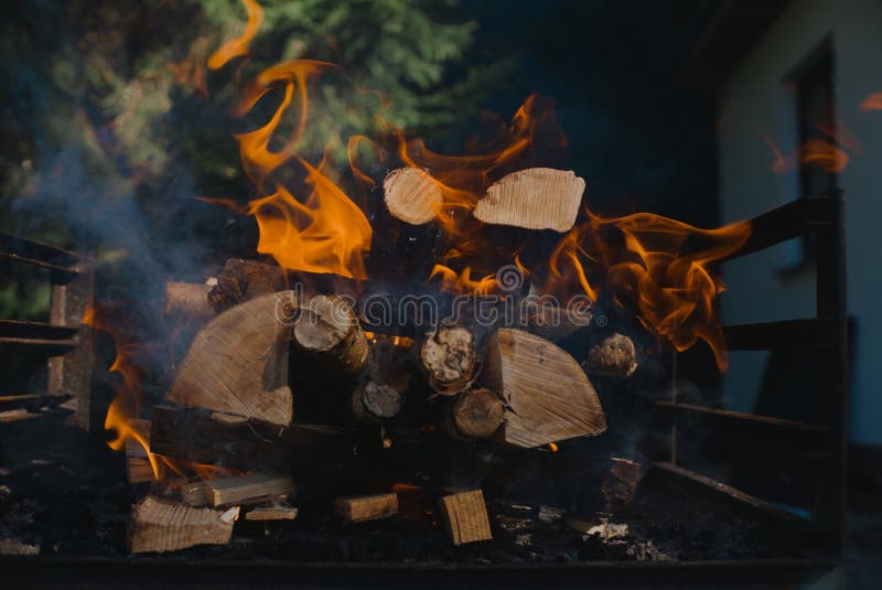Close Up Image of Fire Burning Outdoors Stock Image - Image of rest ...