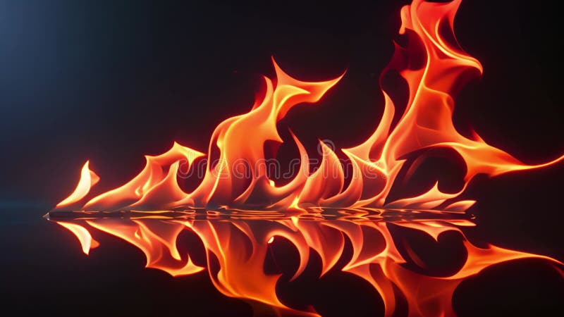 Fire Reflection on Black Background Stock Video - Video of pattern ...