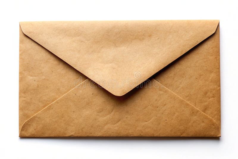 Front of Brown Envelope on White Background Stock Illustration ...