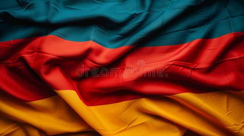 A Close-up Image of a German Flag Waving in the Wind Stock Image ...