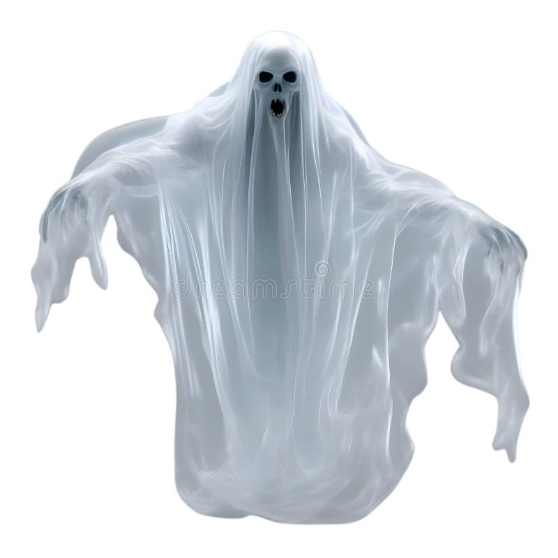 A Close-up Image of a Ghost. Ai-Generated. Stock Image - Illustration ...