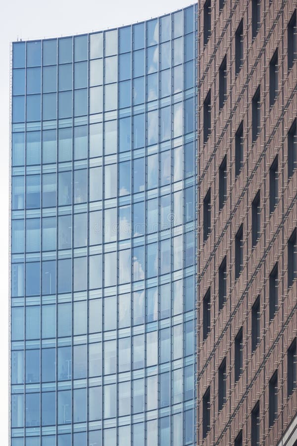 Close Up Image of a Glass Facade of a Skyscraper in Frankfurt Stock ...