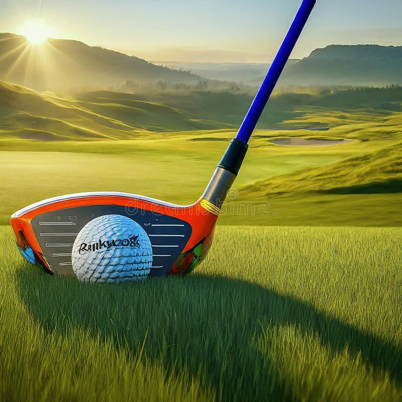 Close-up Image of a Golf Ball on a White Tee on a Green Teeing Ground ...