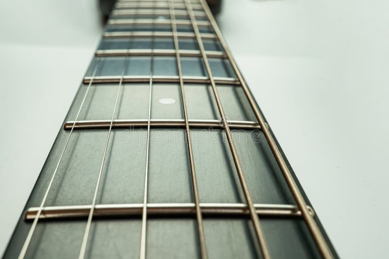 Close-up Image of a Guitar Neck and Fretboard, Emphasizing ...