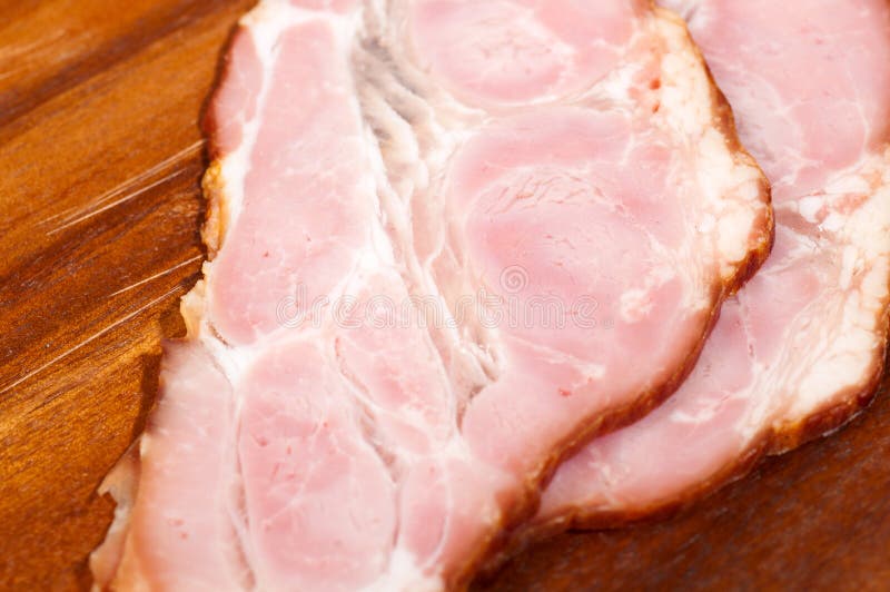 Close Up Image of Ham in Wooden Plate Stock Photo - Image of butcher ...