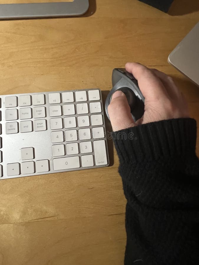 Hand Typing on Keyboard in Modern Desk Setup Stock Image - Image of ...