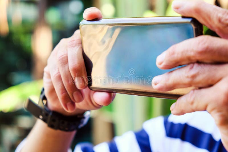 Hand Using Phone Taking Picture Stock Image - Image of taking, camera ...