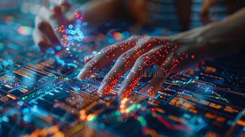 A Close Up Image of Hands Interacting with a Modern Touch Screen Device ...