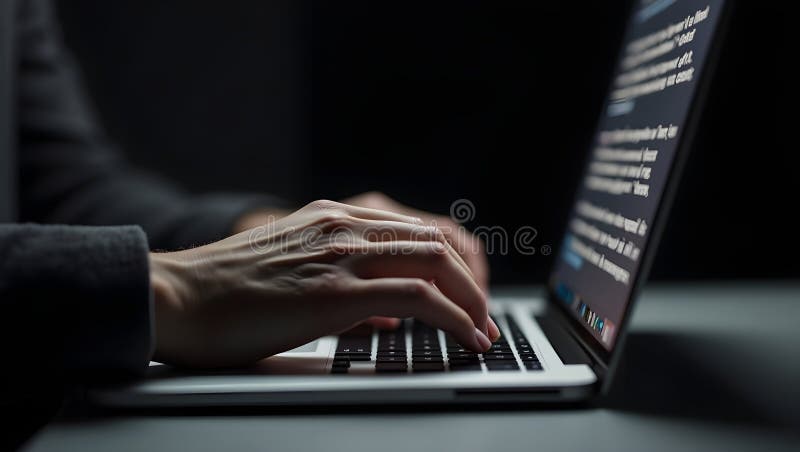 Close Up Image Hands Typing on Laptop Computer Keyboard Stock ...