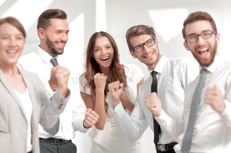 Close Up.image of a Happy Business Team Stock Photo - Image of adult ...
