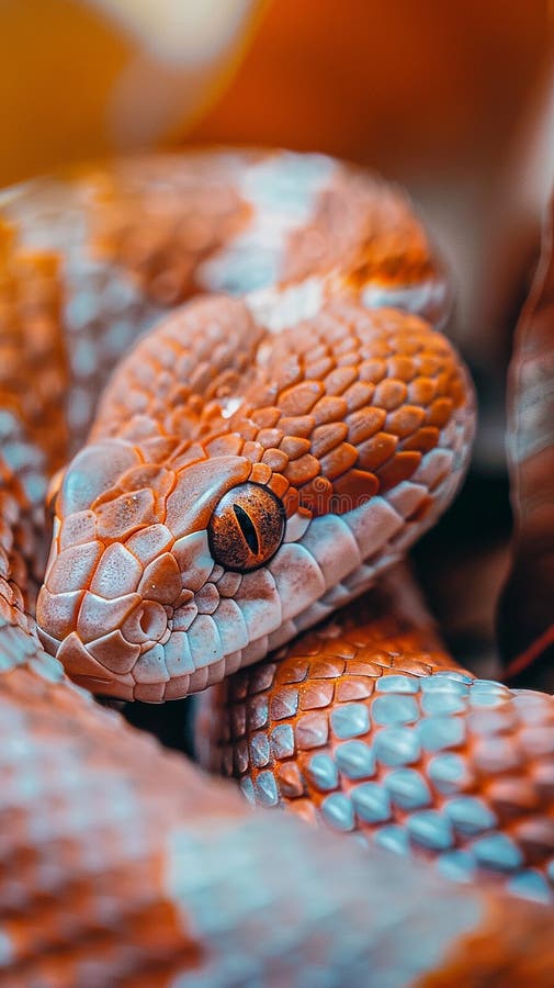 Close Up Image of the Head and Neck of a Snake Stock Illustration ...