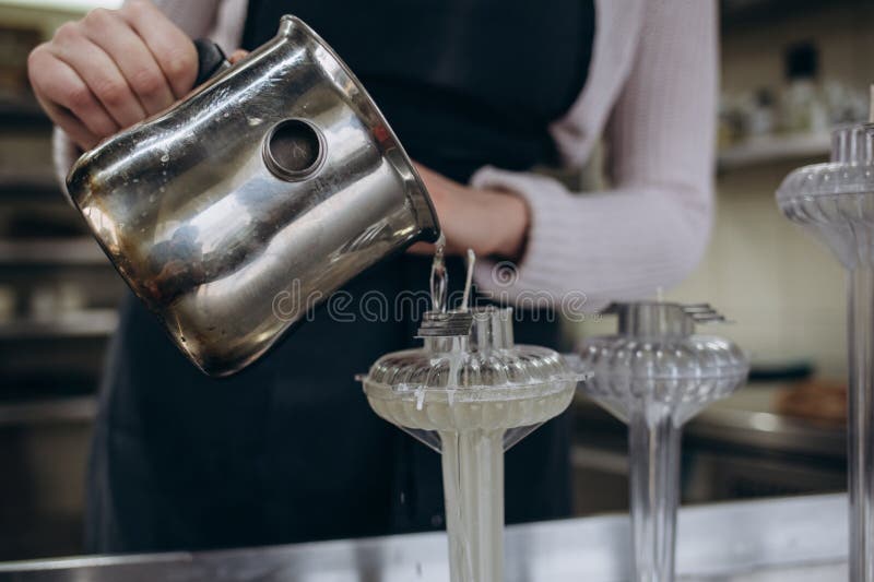 A Close Up Image of Home Made Candle Making Process. Stock Image ...