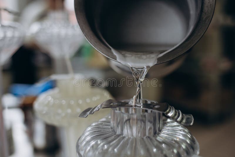 A Close Up Image of Home Made Candle Making Process. Stock Image ...