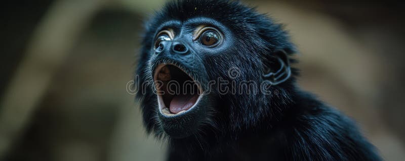 Macro Shot of Howler Monkey S Textured Fur and Expressive Face Against ...