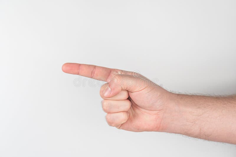 Close-up Image of a Human Arm, Pointing with Extended Index Finger and ...