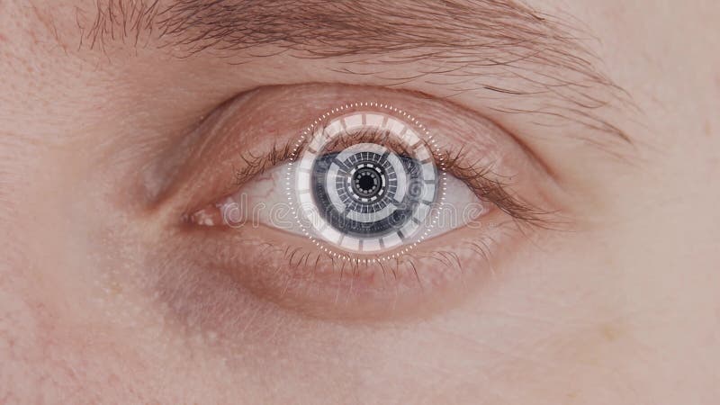 Human Eye Identification Scan Technology Interface 4K Stock Video ...