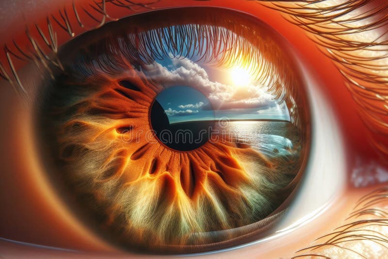 Close-up Image of a Human Eye, Pupil and Cornea of Different Shapes ...